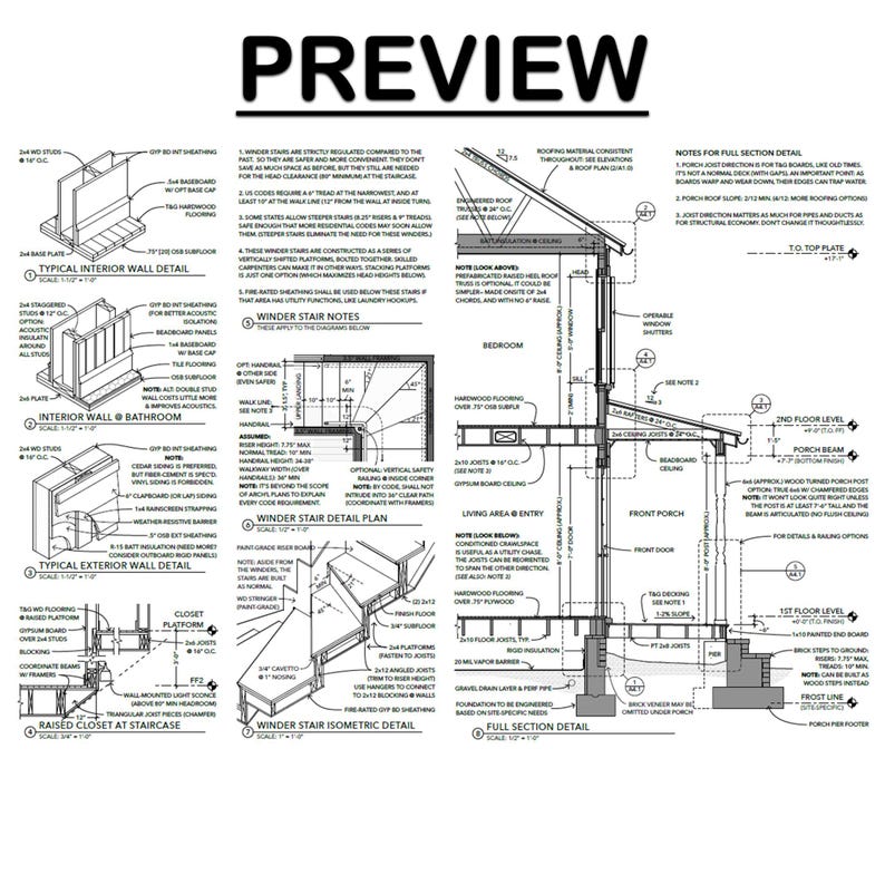 Modern Farmhouse Plans | 2 Story Home Blueprint, 3 Bedroom Layout ...