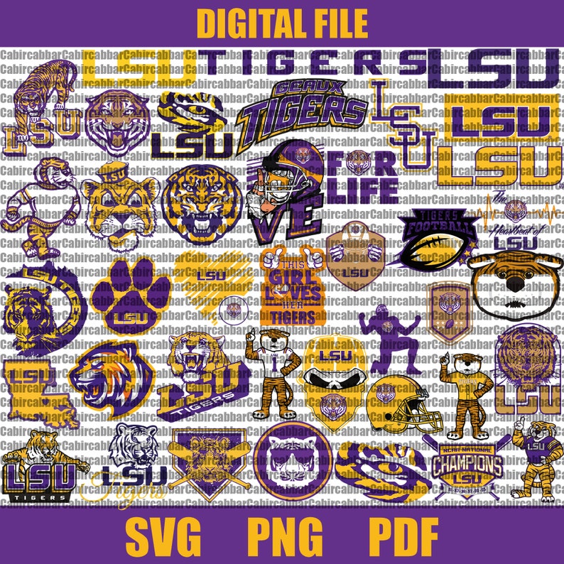 Tigers SVG, Louisiana SVG, University, College, LSU, Football ...