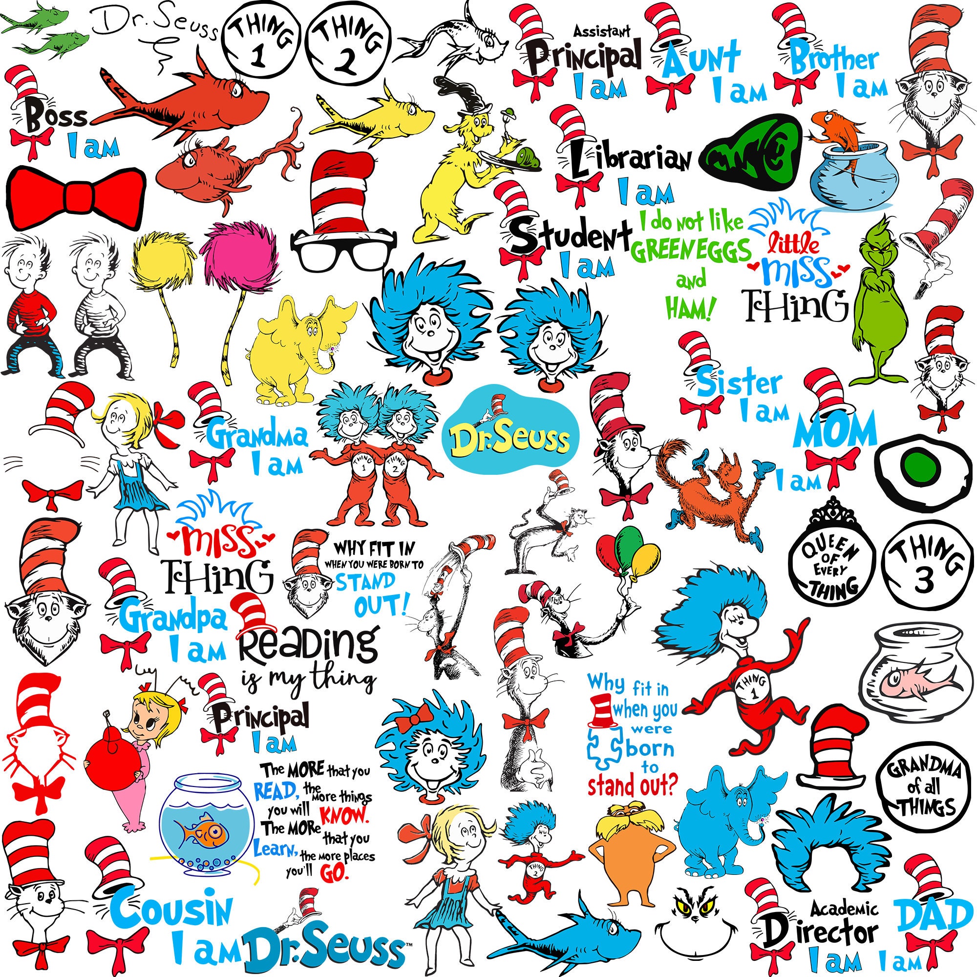 600+ Files Dr Seuss Svg Bundle Layered Item, Dr. Seuss Quotes Cat in ...