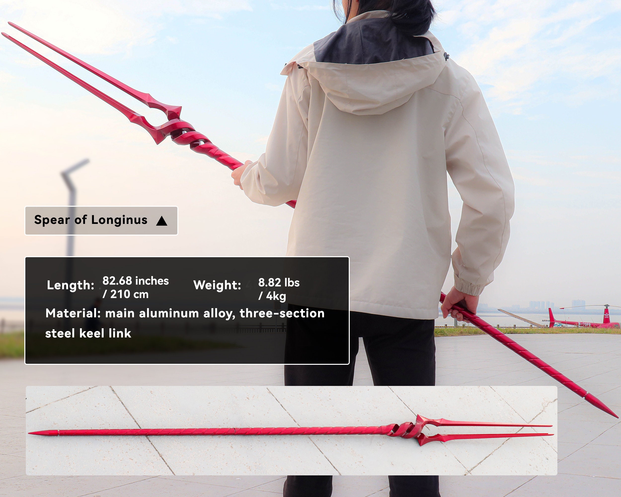 82in Eva Spear Of Longinus Replica Asuka Langley Cosplay Full Metal Evangelion Spear Red