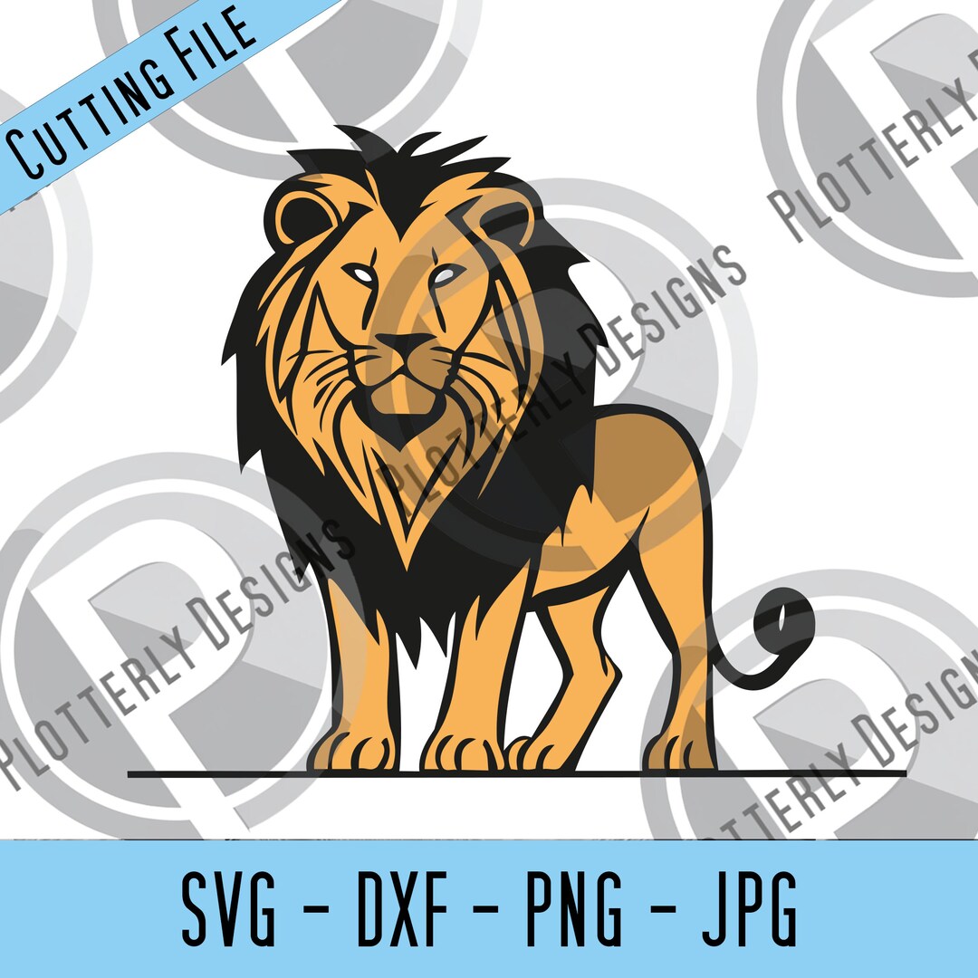 Plotter File Lion SVG Lion Safari Cutting File Lion Layered Design ...