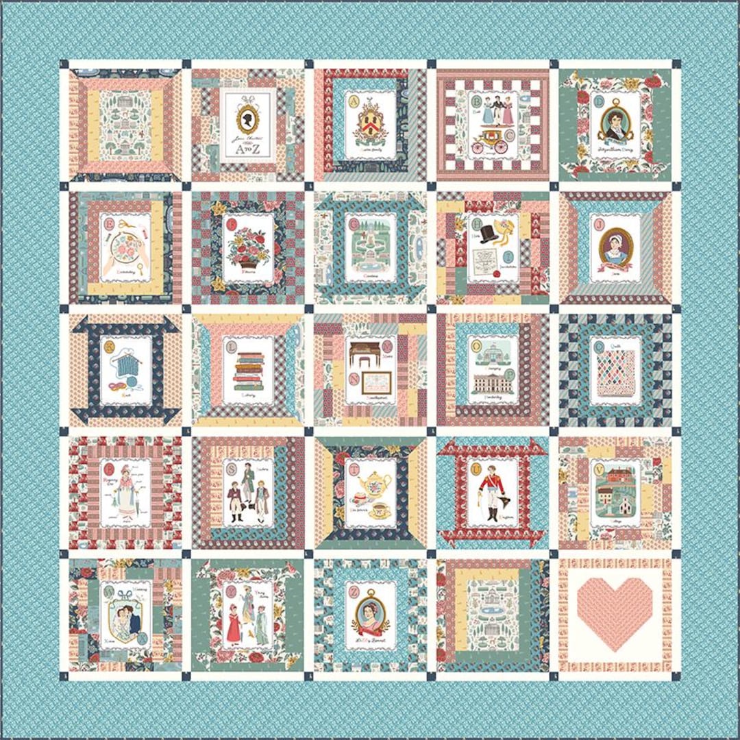 A to Z Jane Austen Panel Quilt Kit – Bluebird Patterns – Emma ...