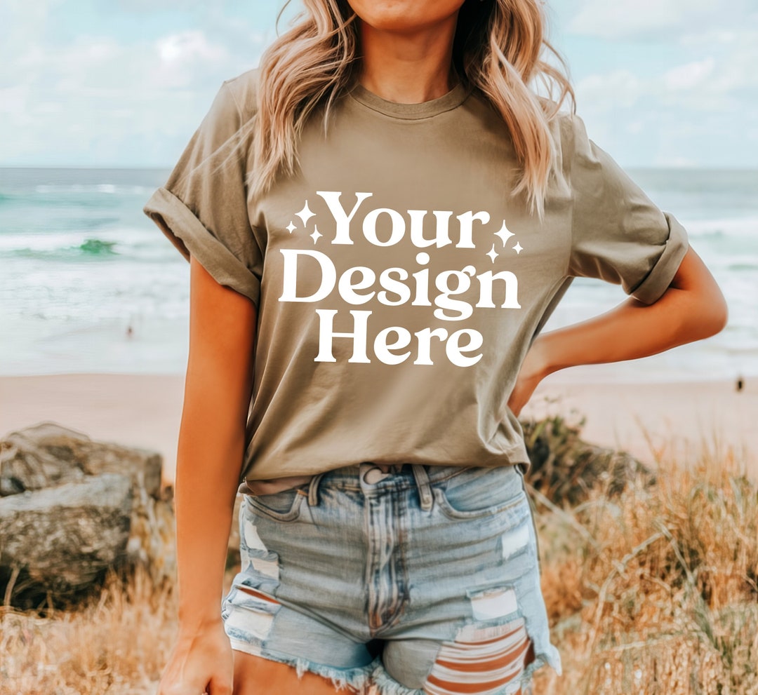 Comfort Colors 1717 Mockup Khaki Tshirt Mockup, Comfort Colors Shirt ...