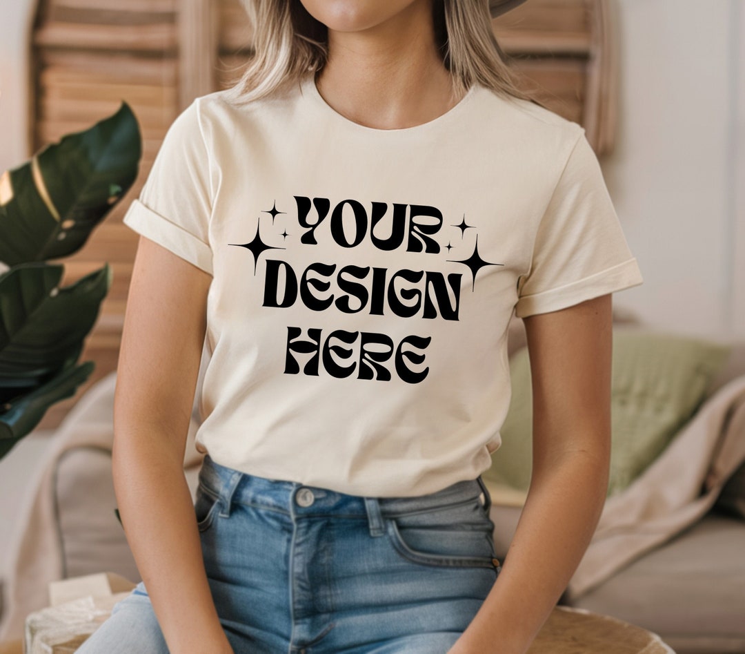 Bella Canvas 3001 Soft Cream Mockup, Bc3001 Soft Cream, Soft Cream ...