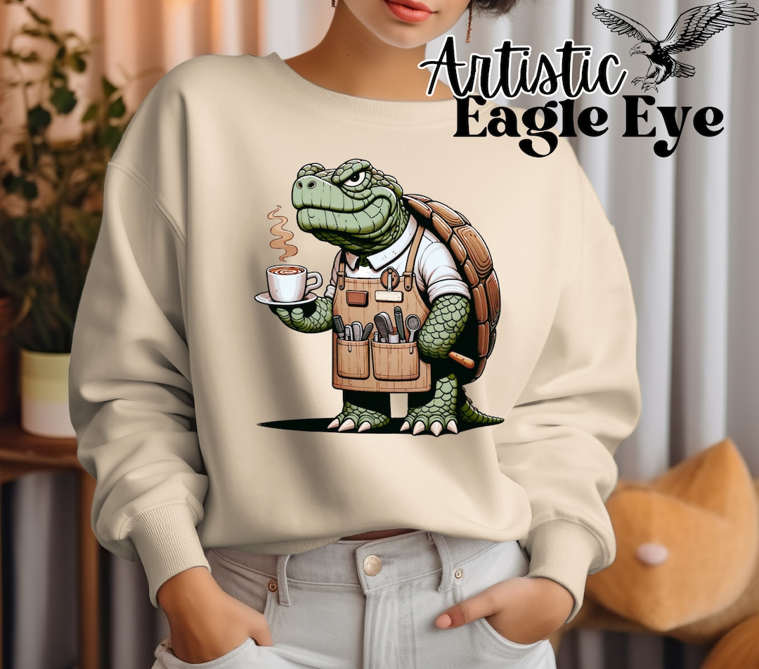 Barista Turtle Coffee Sublimation Png Design Trending Digital Top ...