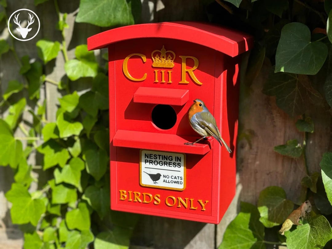 UK Postbox Bird Box | Unique Birdhouse for Gardens & Bird Lovers | Bird ...