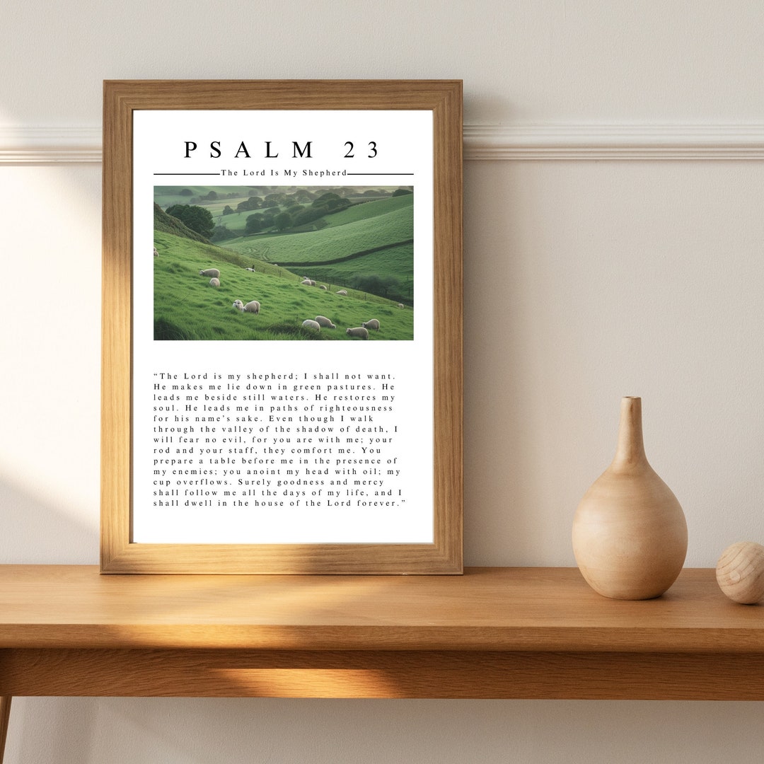 Psalm 23 Wall Art Printable | Scripture Inspired Wall Decor | Bible ...