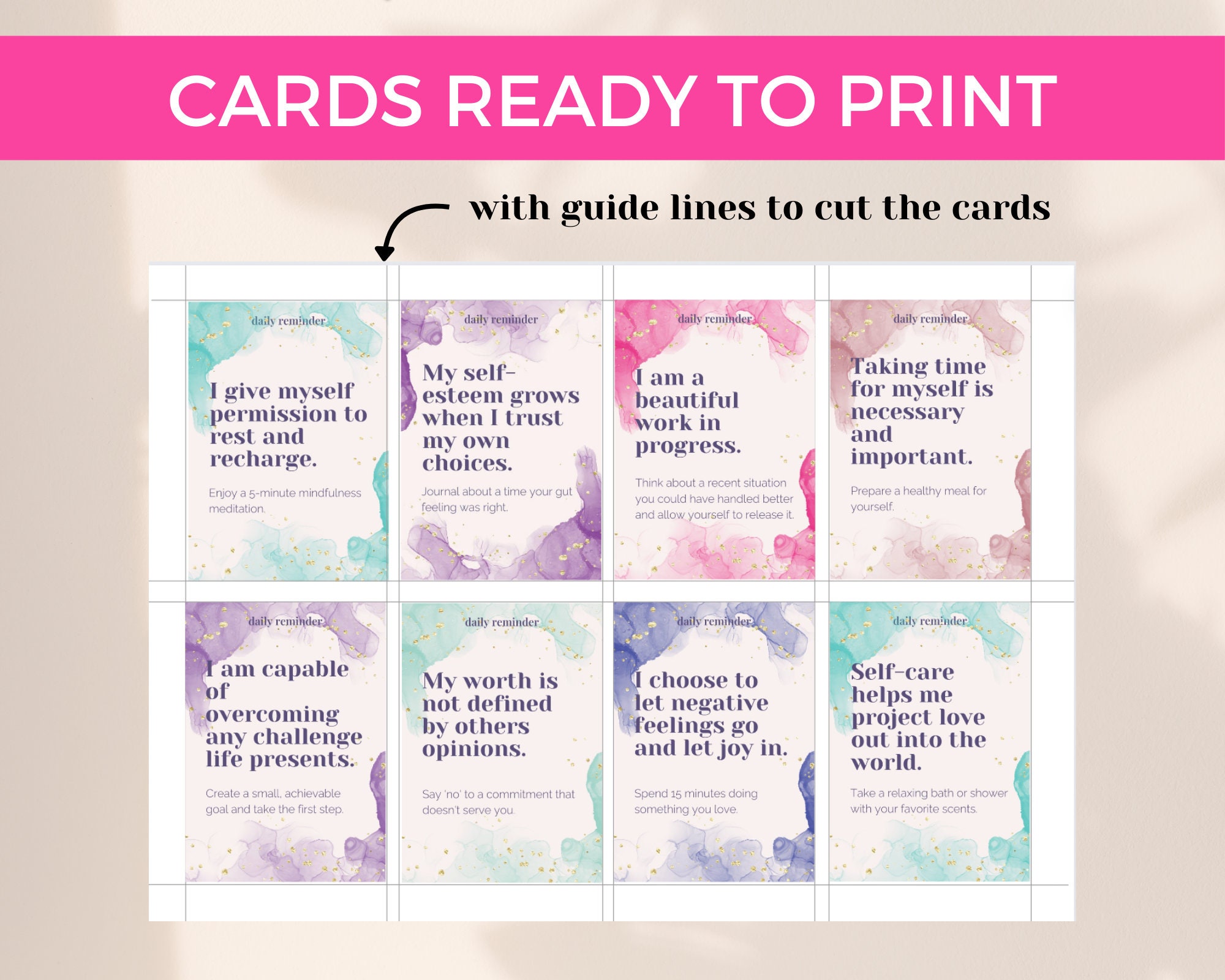 Positive Affirmation Cards for Women, Affirmation Cards Digital Deck ...