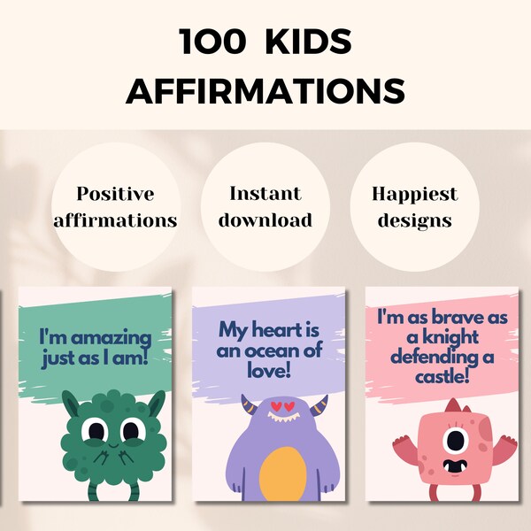 Positive Affirmations Wall Art Kids - Etsy
