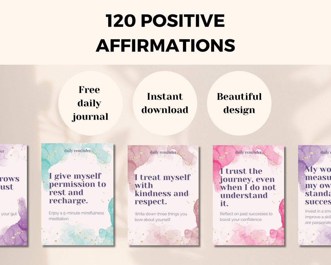 Positive Affirmation Cards, Printable Affirmation Digital Cards Deck ...