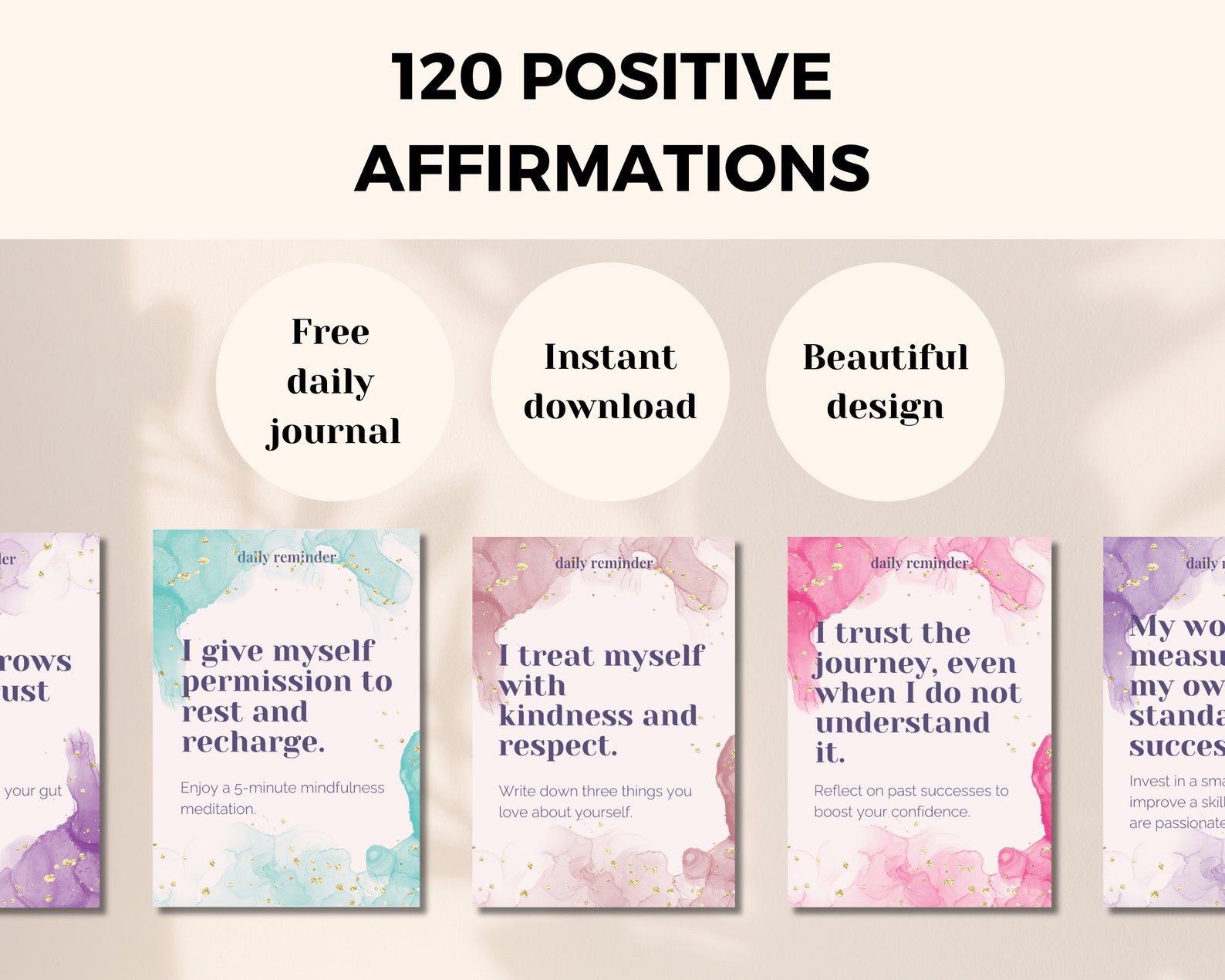 Positive Affirmation Cards, Printable Affirmation Digital Cards Deck ...
