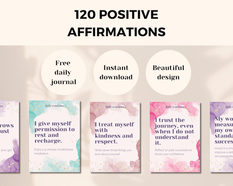 Positive Affirmation Cards, Printable Affirmation Digital Cards Deck ...