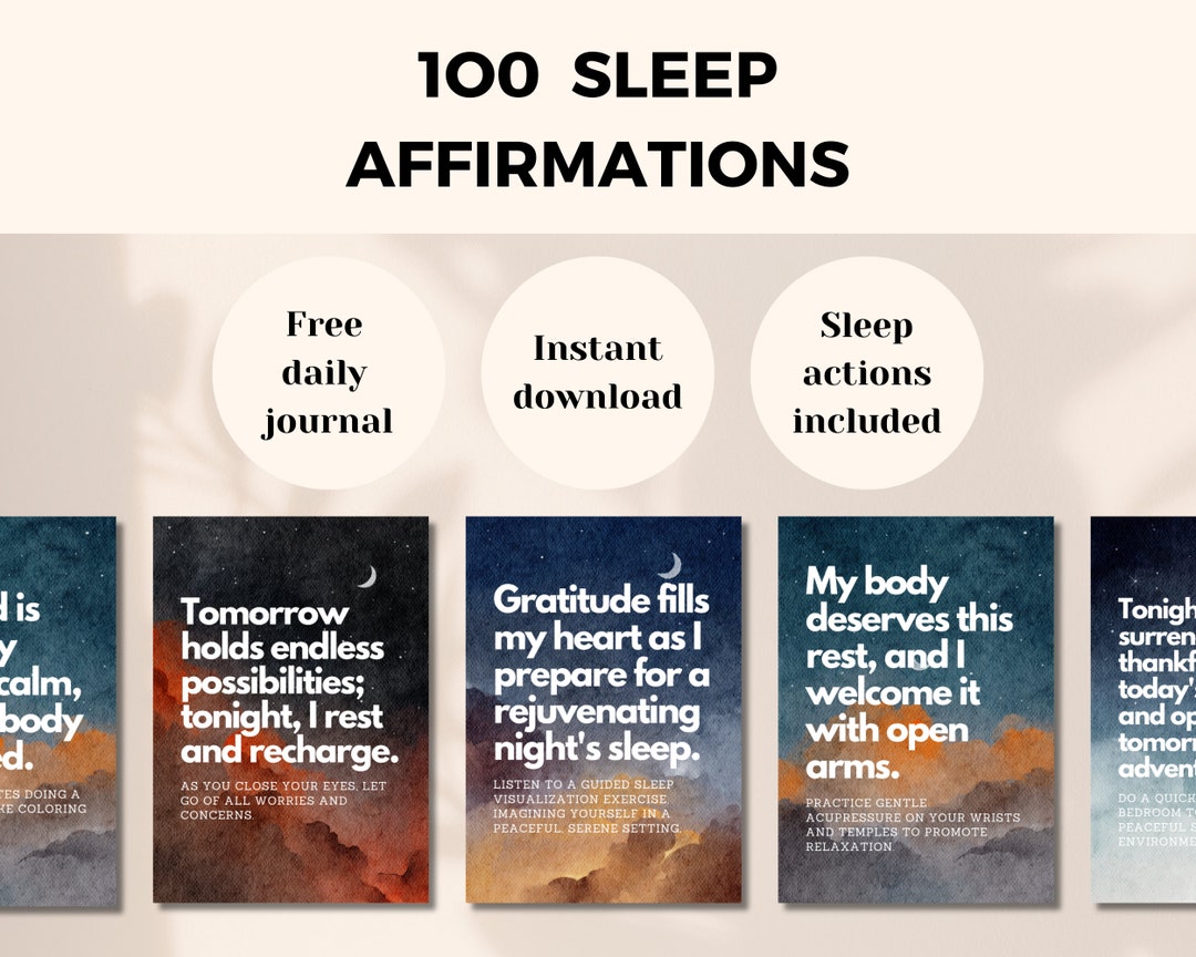 Sleep Positive Affirmation Cards, Printable Positive Affirmations for ...