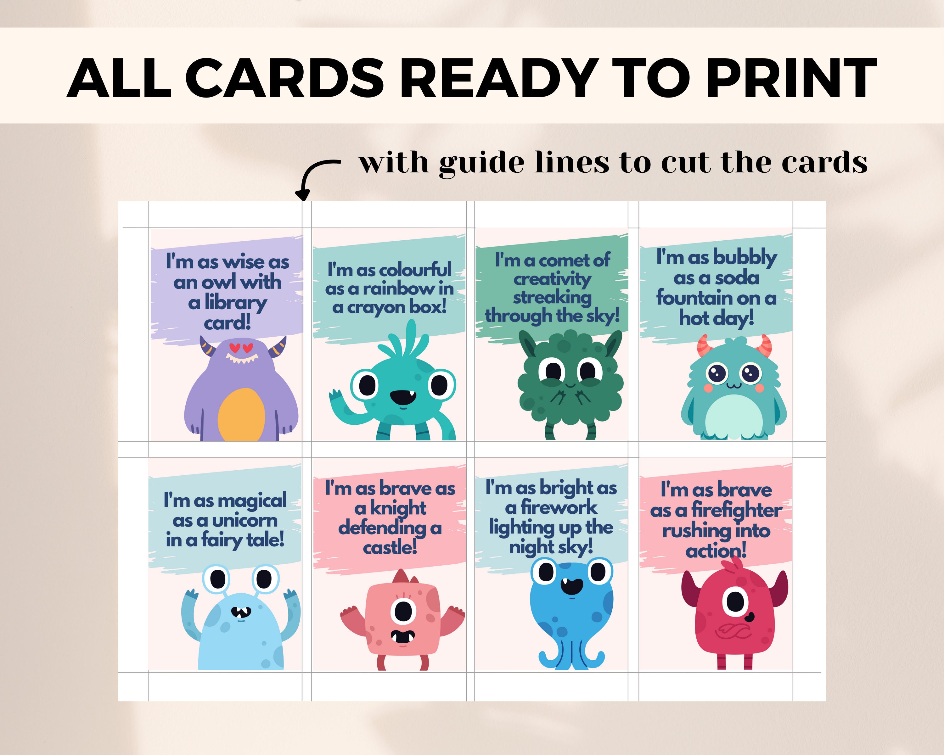 Positive Affirmations for Kids, Set of 100 Cards for Children With ...