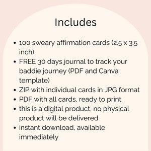 Swear Positive Affirmation Cards, Positive Affirmations Baddie Deck ...