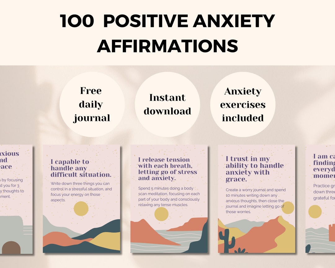 Affirmation Cards, Anxiety Positive Flash Cards, Trauma Calmness and ...
