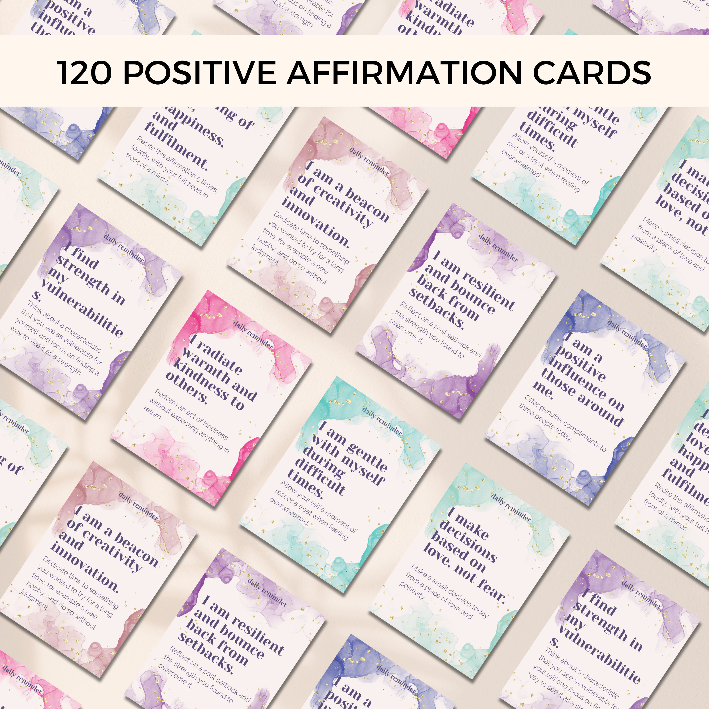 Positive Affirmation Cards, Printable Affirmation Digital Cards Deck ...