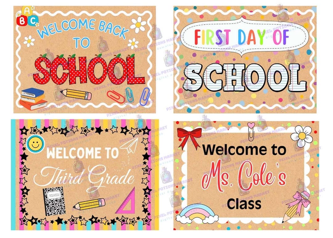 Editable Kraft Paper Hand-painted Classroom Banner | Canva Template ...