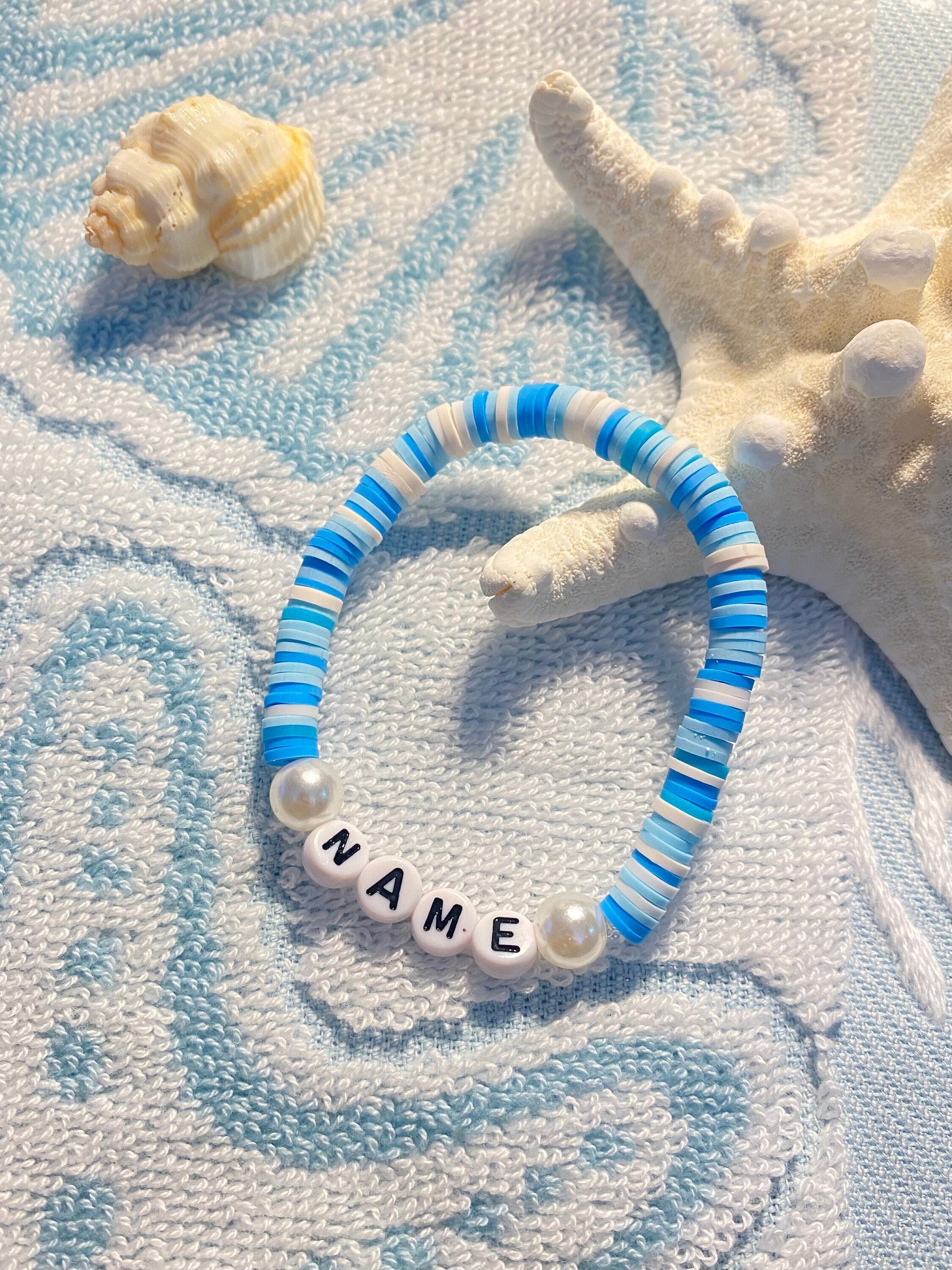 Customizable Name Friendship Beach Bracelet || Preppy Bracelet - Etsy
