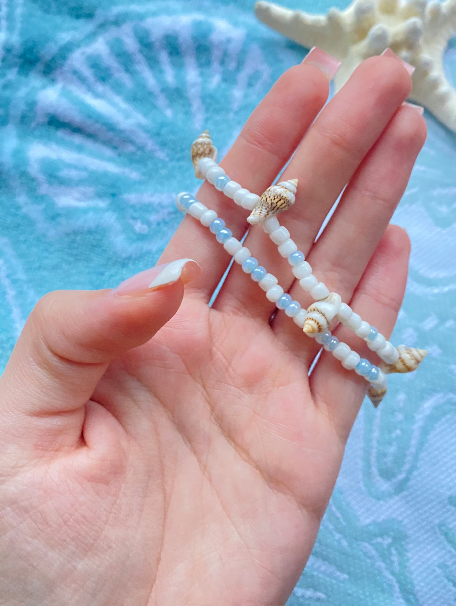 Coastal Seashell Bracelet & Anklet Set - Etsy