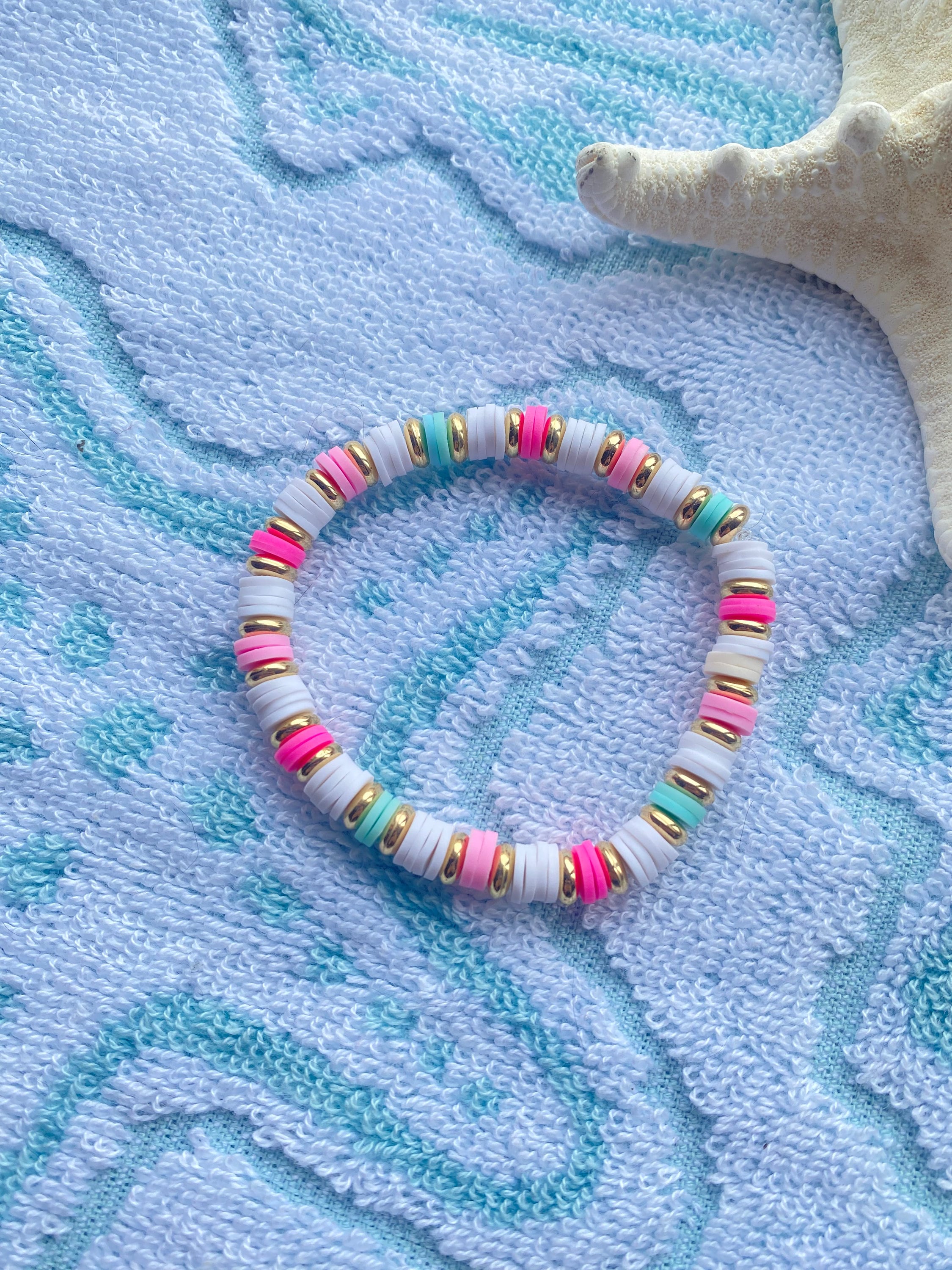 Preppy Blue and Pink Bracelet - Etsy