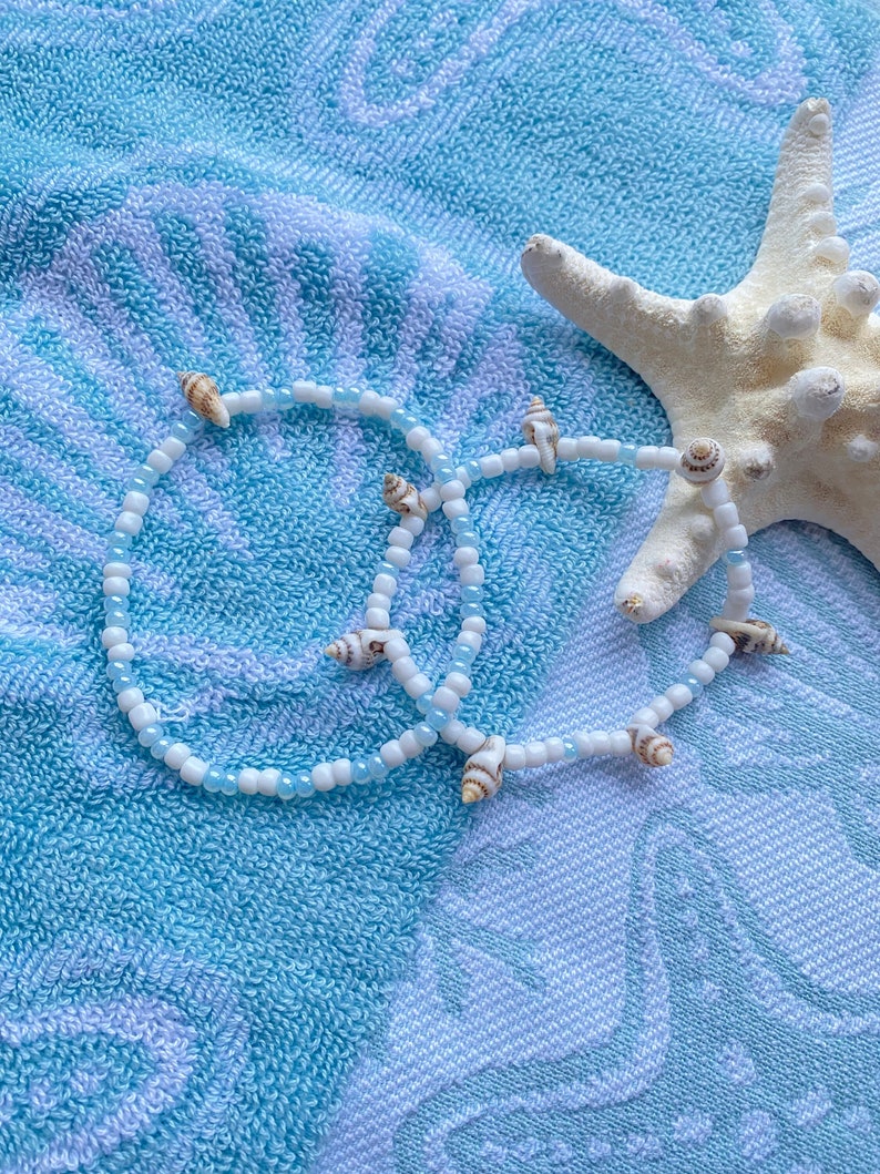 Coastal Seashell Bracelet & Anklet Set - Etsy