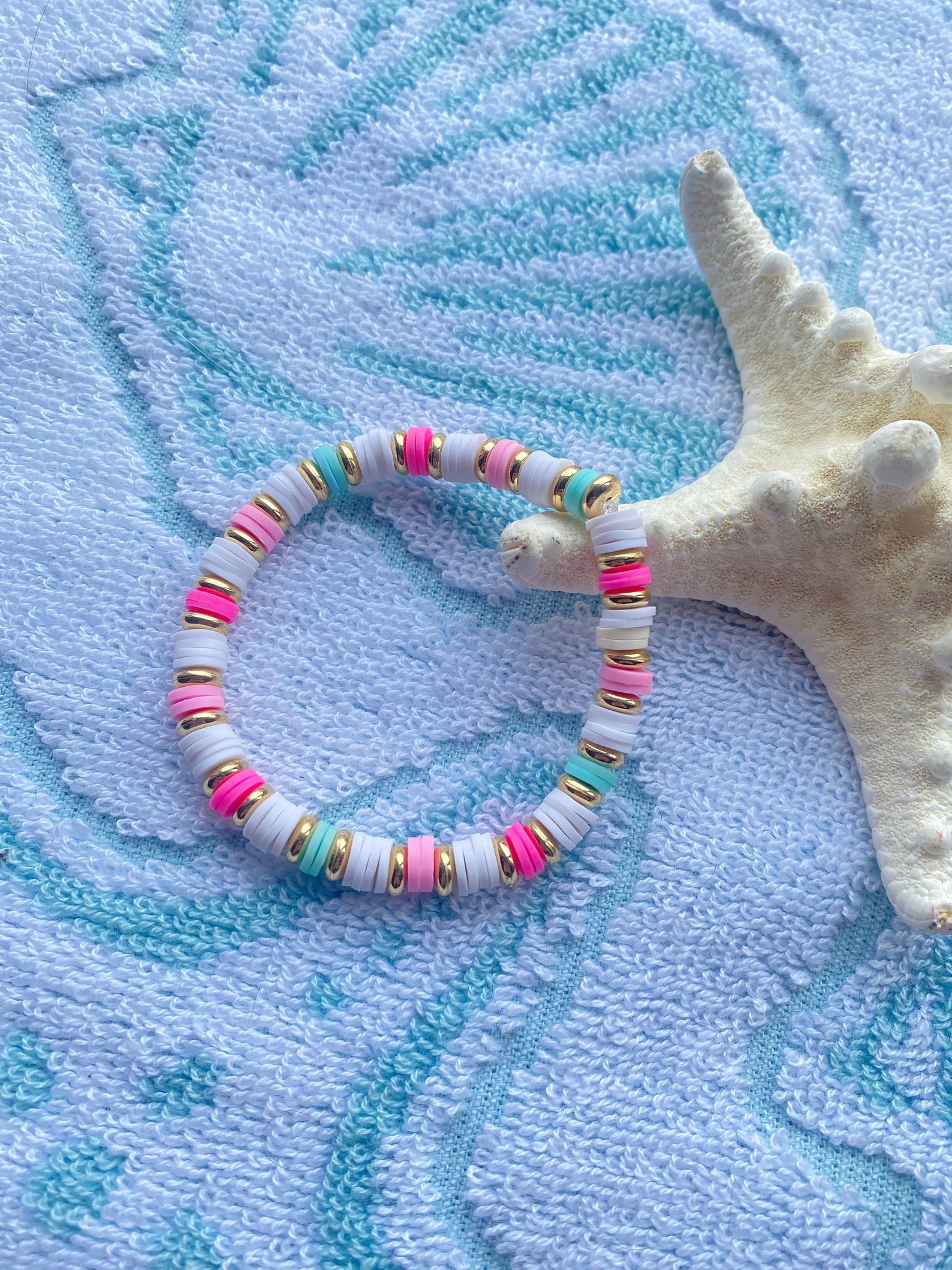 Preppy Blue and Pink Bracelet - Etsy