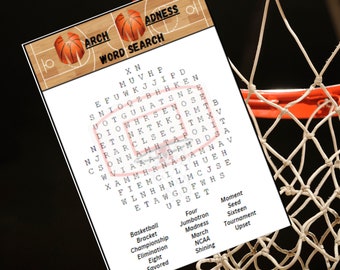 March Madness Word Search Game Printable March Madness Party Games NCAA ...