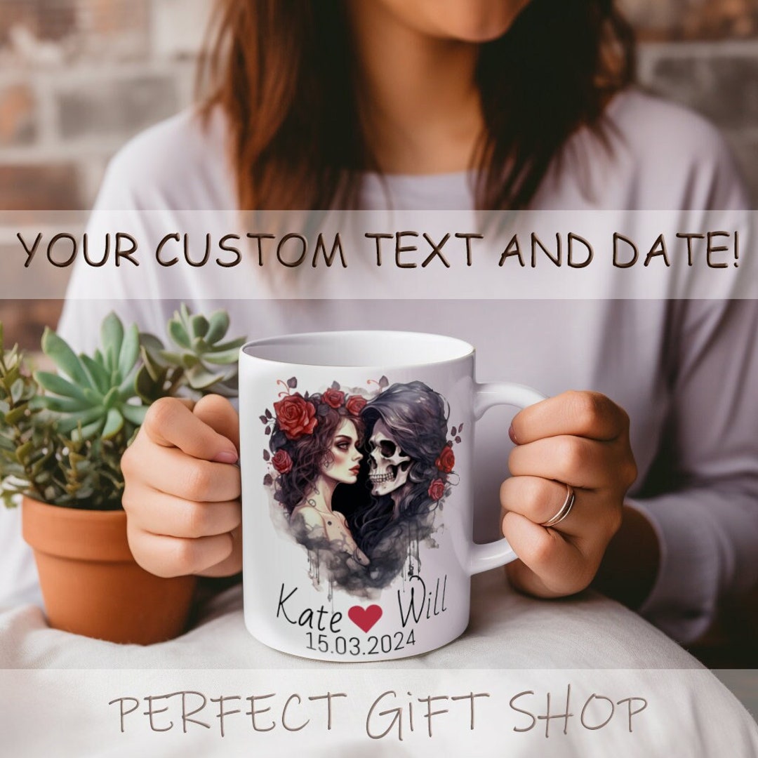 Personalized Forever Loved Gothic Gift Skull Love Mug.eternal Infinity ...