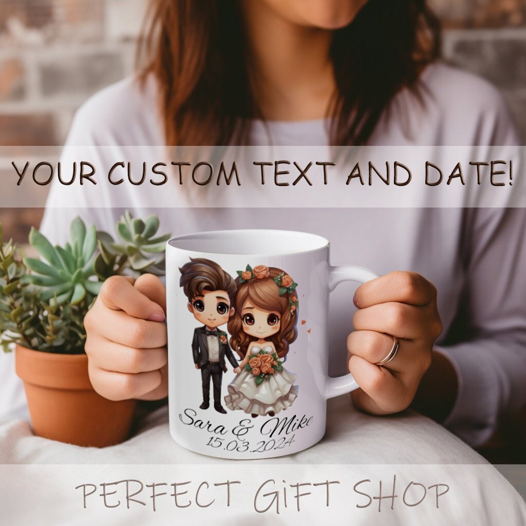 Personalized Wedding Coffee Mugs, Custom Engagement Gift, Custom ...