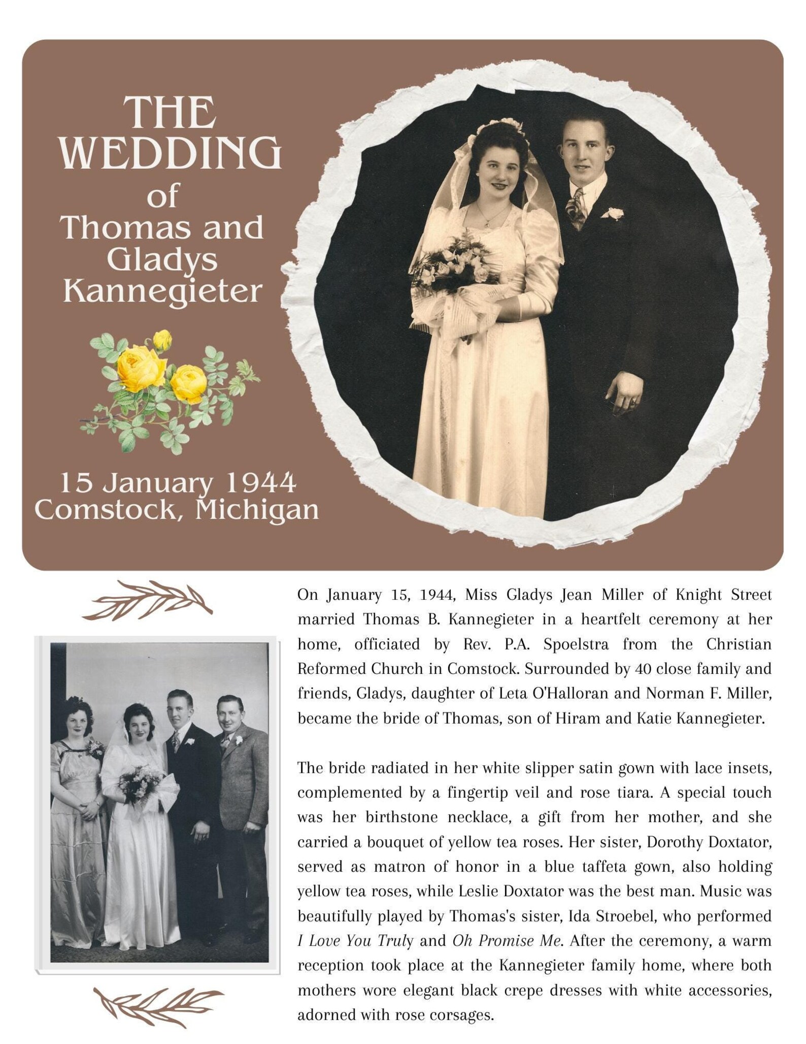 Ancestral Wedding Profile Canva Template - Etsy