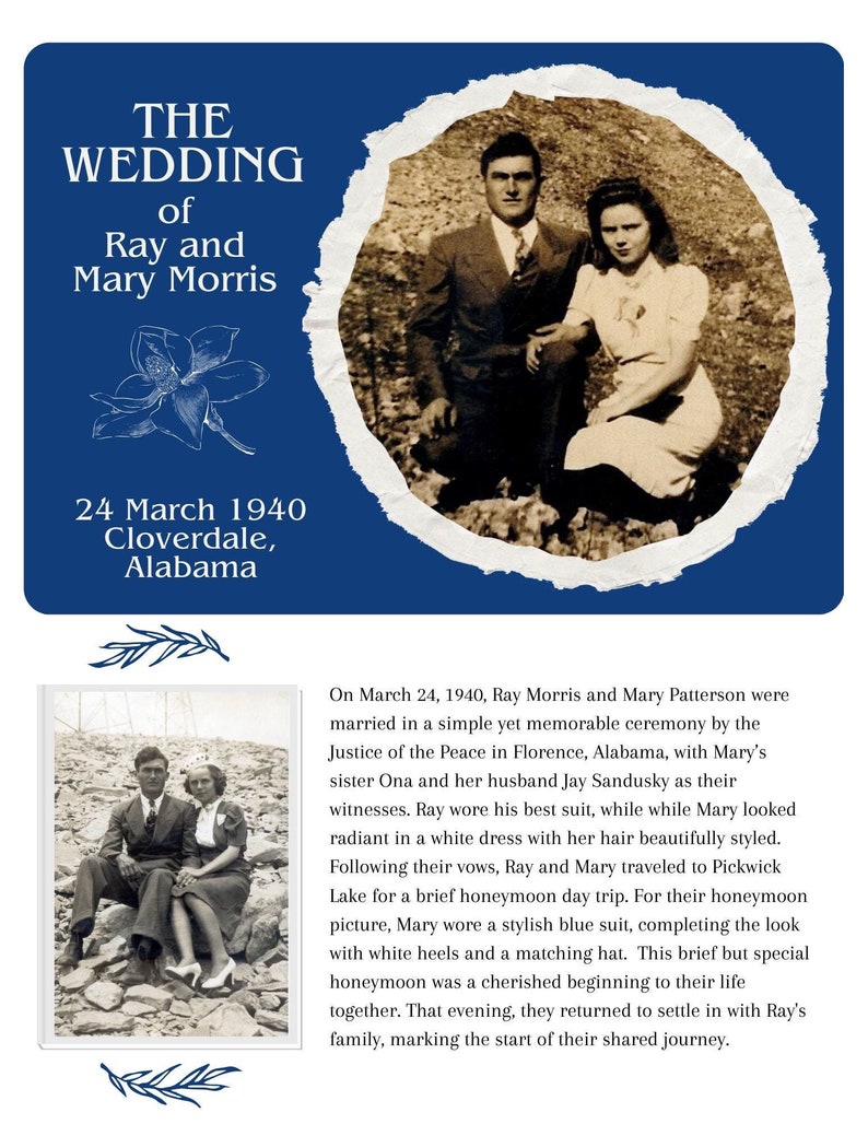 Ancestral Wedding Profile Canva Template - Etsy