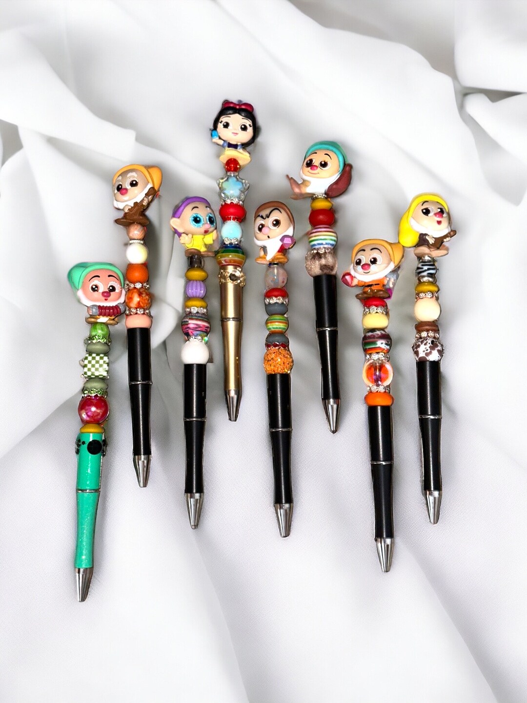 Custom Made Beaded Character Childrens Pencils/yellow/green/pink/snow ...