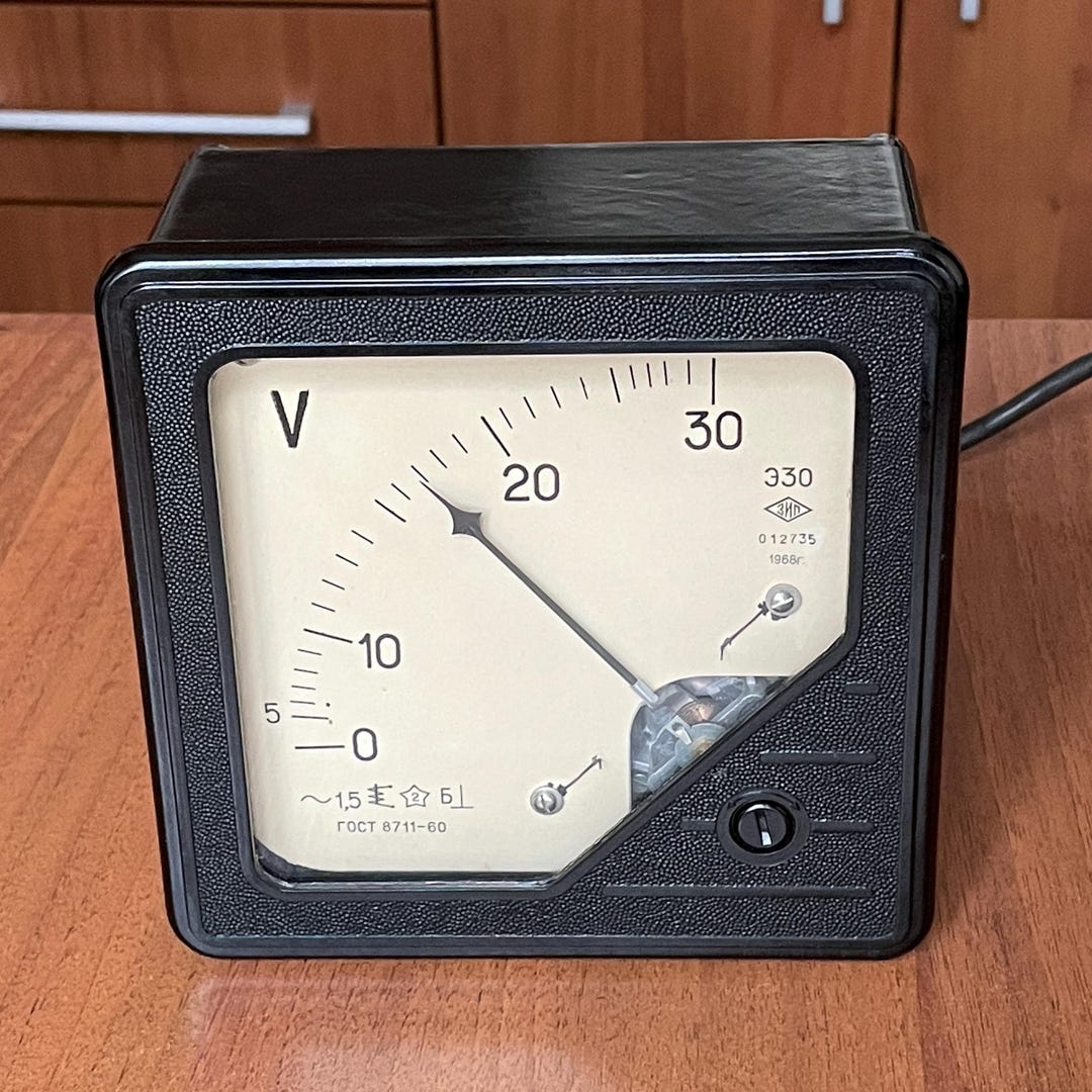 1968 Retro Large Industrial Voltmeter Steampunk Decor - Etsy