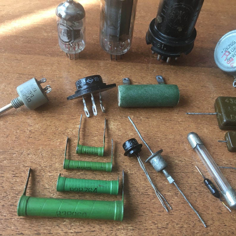 60s. Vintage Radio Parts, Transistors, Diodes, Resistors Variable ...