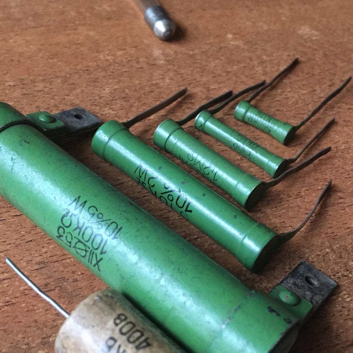 1950s. Vintage Radio Parts Resistors Variable Capacitors, Fuse, Vacuum ...