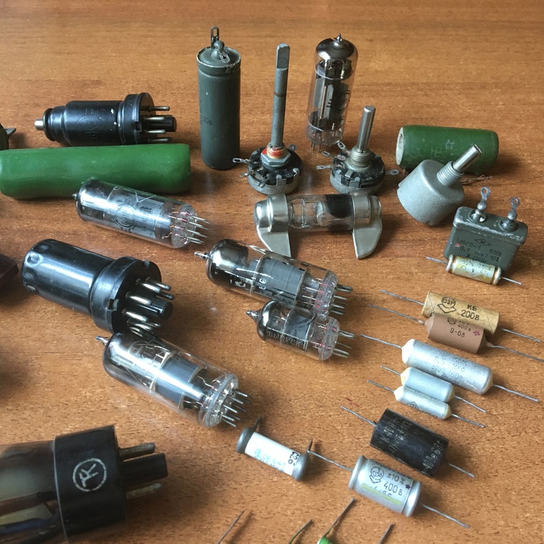 60s. Vintage Radio Parts, Transistors, Diodes, Resistors Variable ...