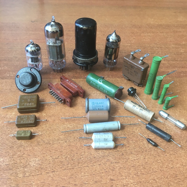 60s. Vintage Radio Parts, Transistors, Diodes, Resistors Variable ...