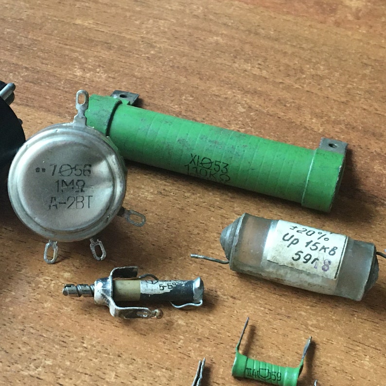 1950s. Large Lot of Vintage Radio Parts - Resistors Variable Capacitors ...