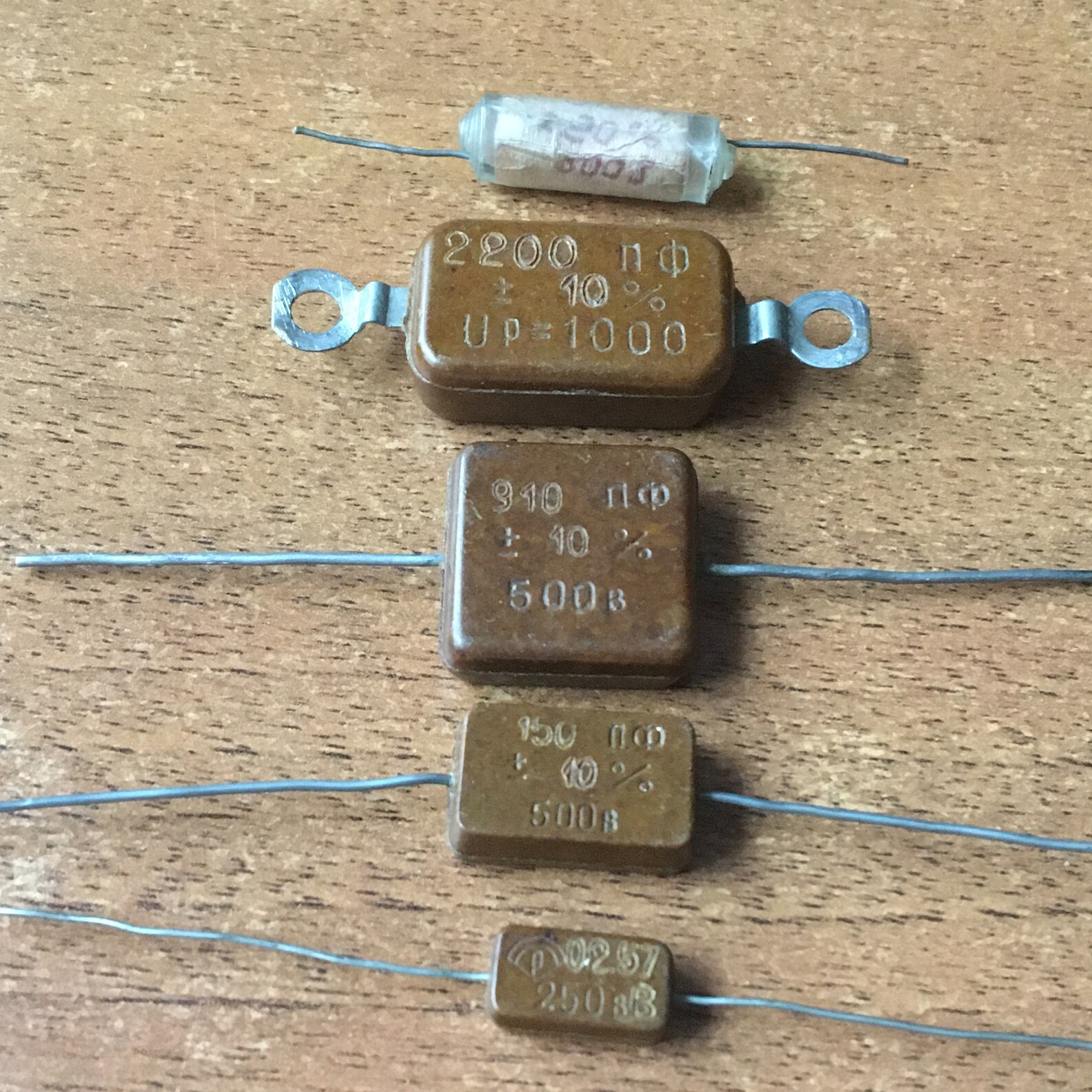 1950s. Vintage Radio Parts Resistors Variable Capacitors, Fuse, Vacuum ...