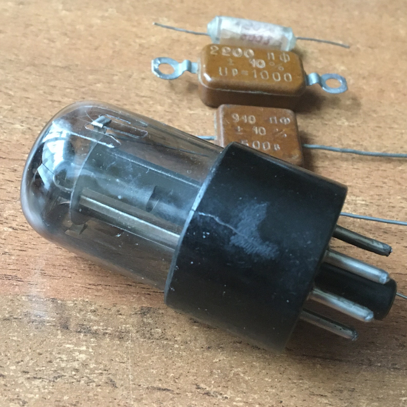 1950s. Vintage Radio Parts Resistors Variable Capacitors, Fuse, Vacuum ...