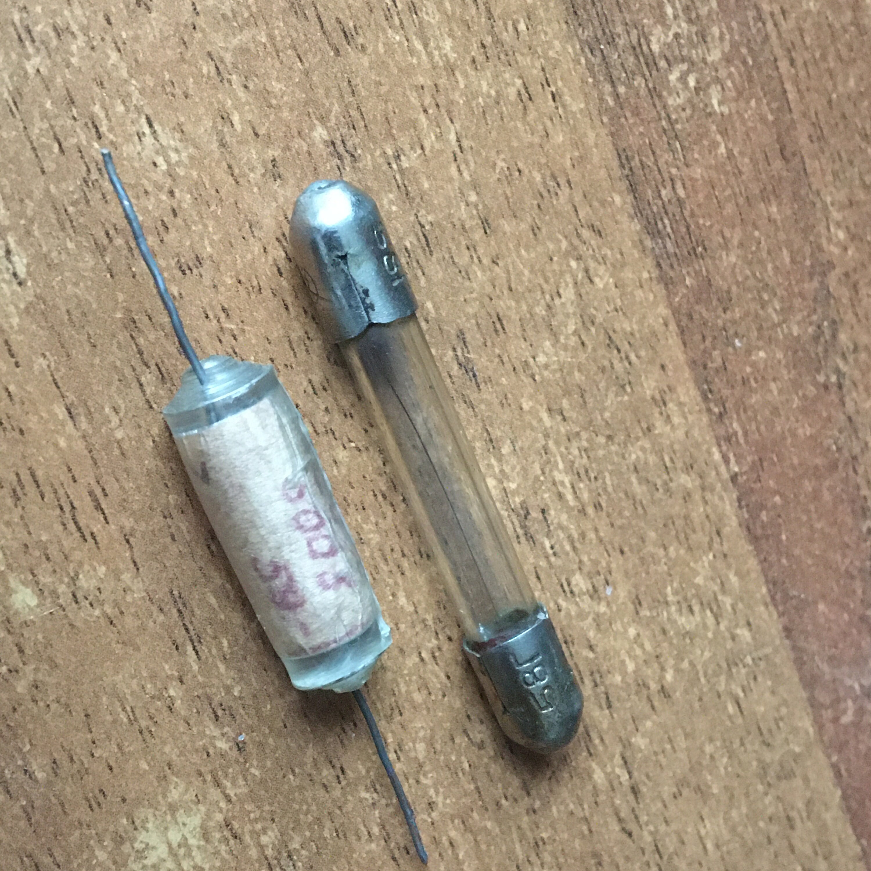 1950s. Vintage Radio Parts Resistors Variable Capacitors, Fuse, Vacuum ...