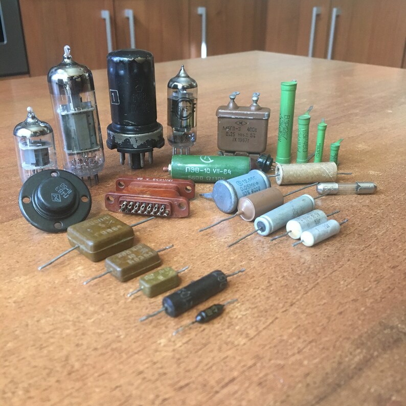 60s. Vintage Radio Parts, Transistors, Diodes, Resistors Variable ...