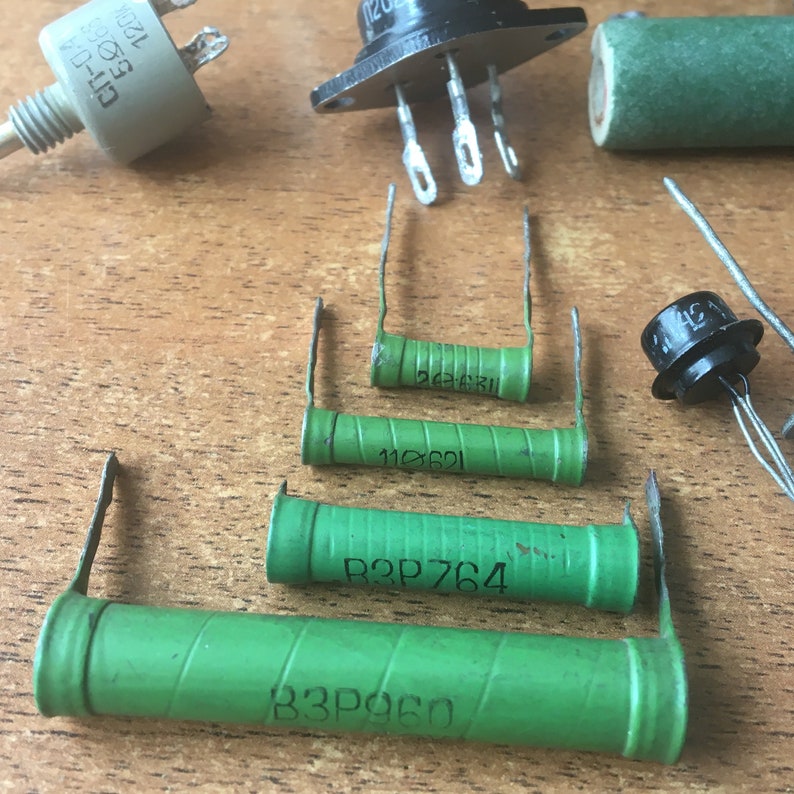 60s. Vintage Radio Parts, Transistors, Diodes, Resistors Variable ...