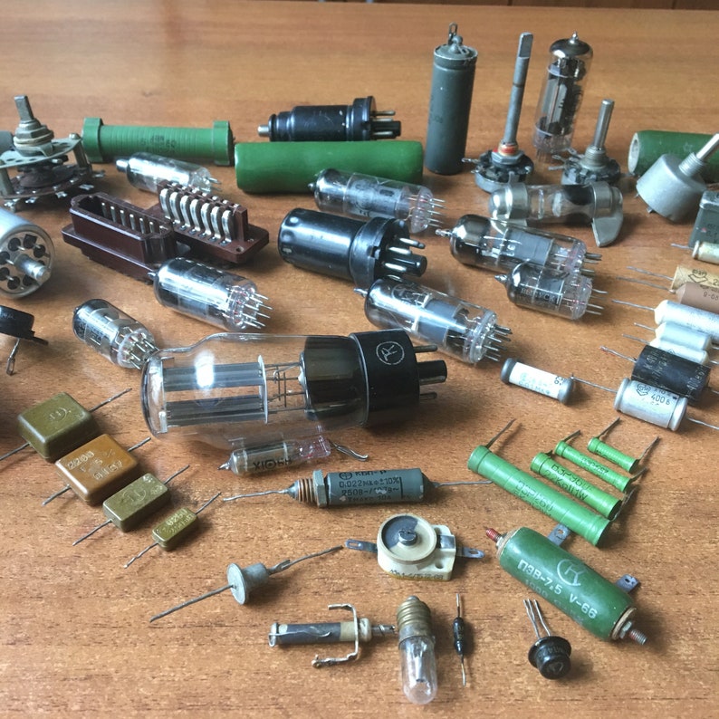 60s. Vintage Radio Parts, Transistors, Diodes, Resistors Variable ...