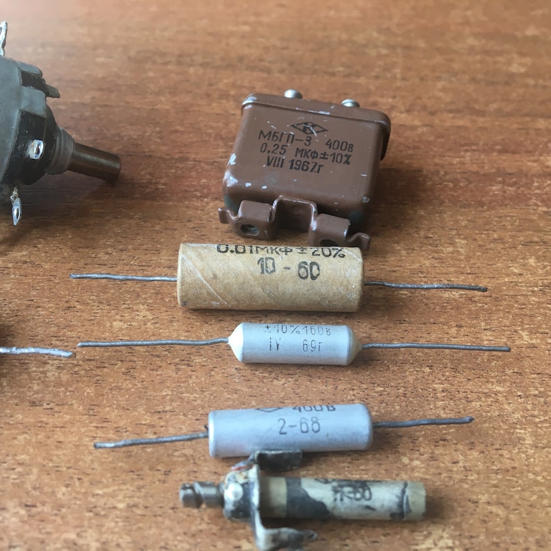 60s. Vintage Radio Parts, Transistors, Diodes, Resistors Variable ...