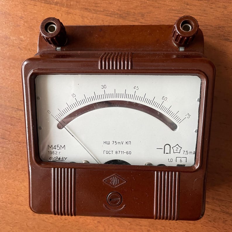 1962 Vintage Soviet Voltmeter & Ammeter Set | USSR Analog Meters 1962 ...