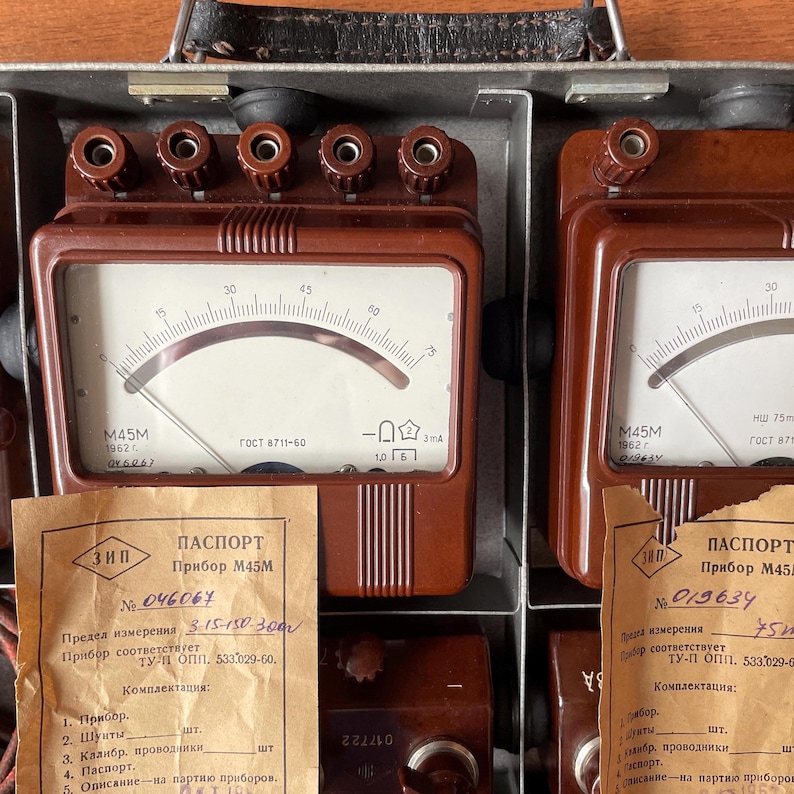 1962 Vintage Soviet Voltmeter & Ammeter Set | USSR Analog Meters 1962 ...