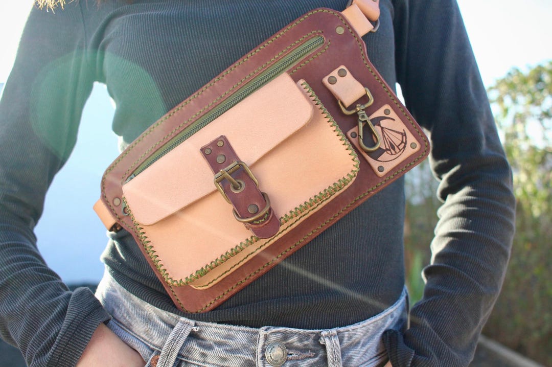 Handcrafted Leather Fanny Pack With Zipper and Front Pocket – Handmade ...