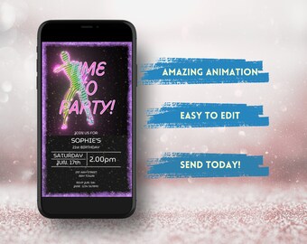Editable Animated Party Invitation | Digital Invite Template for Canva ...